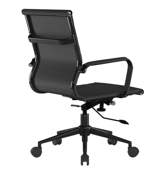Aura All Black Medium Back Bonded Leather Executive Office Chair – Mogo ...