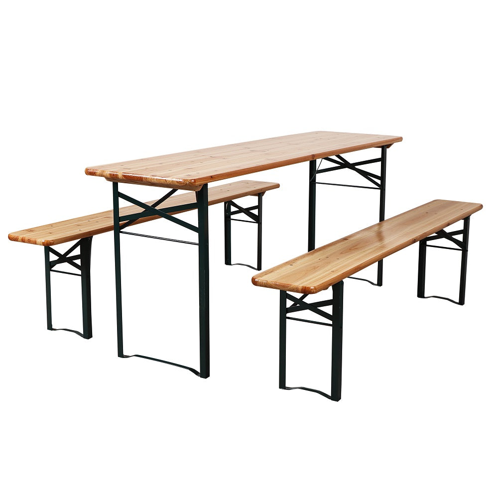 Festival Wooden Folding Beer Table & Bench Set - Slimline 6ft (1800mm ...