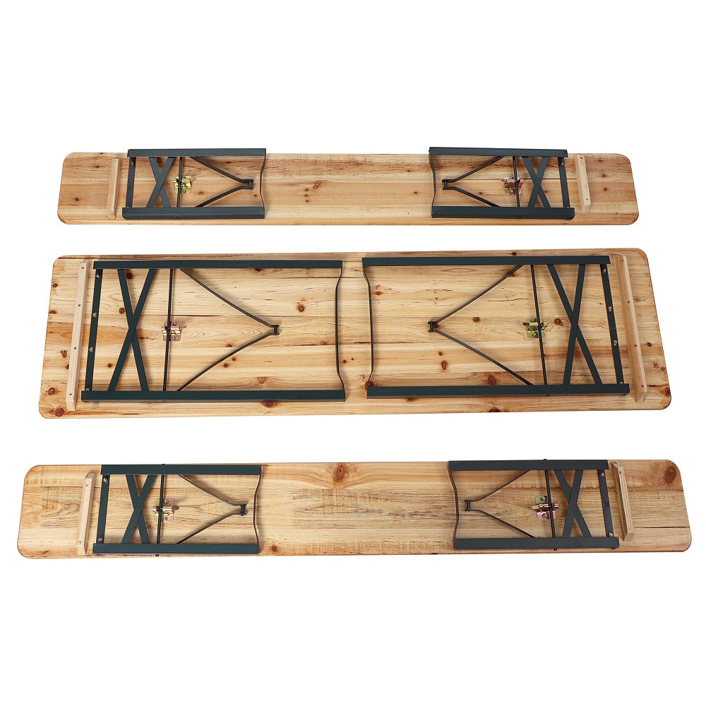 Festival Wooden Folding Beer Table & Bench Set - Slimline 6ft (1800mm ...