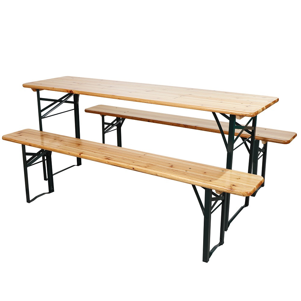 Festival Wooden Folding Beer Table & Bench Set - Slimline 6ft (1800mm ...