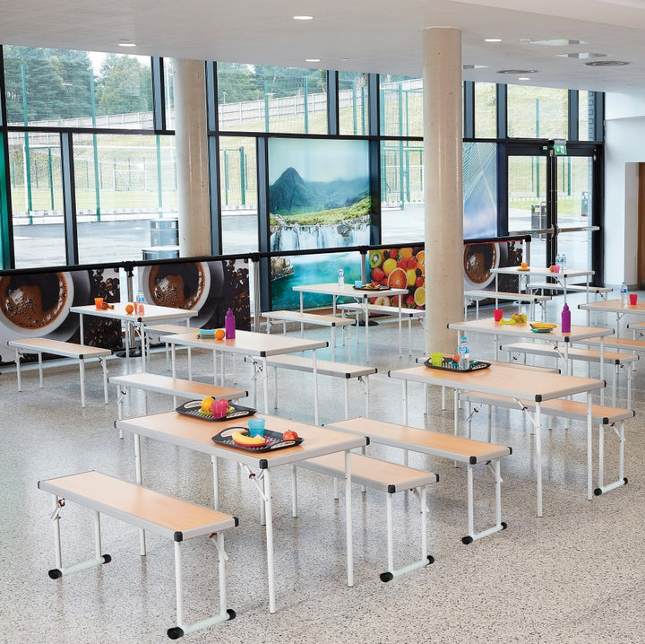 Folding Canteen Tables | Folding School Dining Tables With Seats – Mogo ...