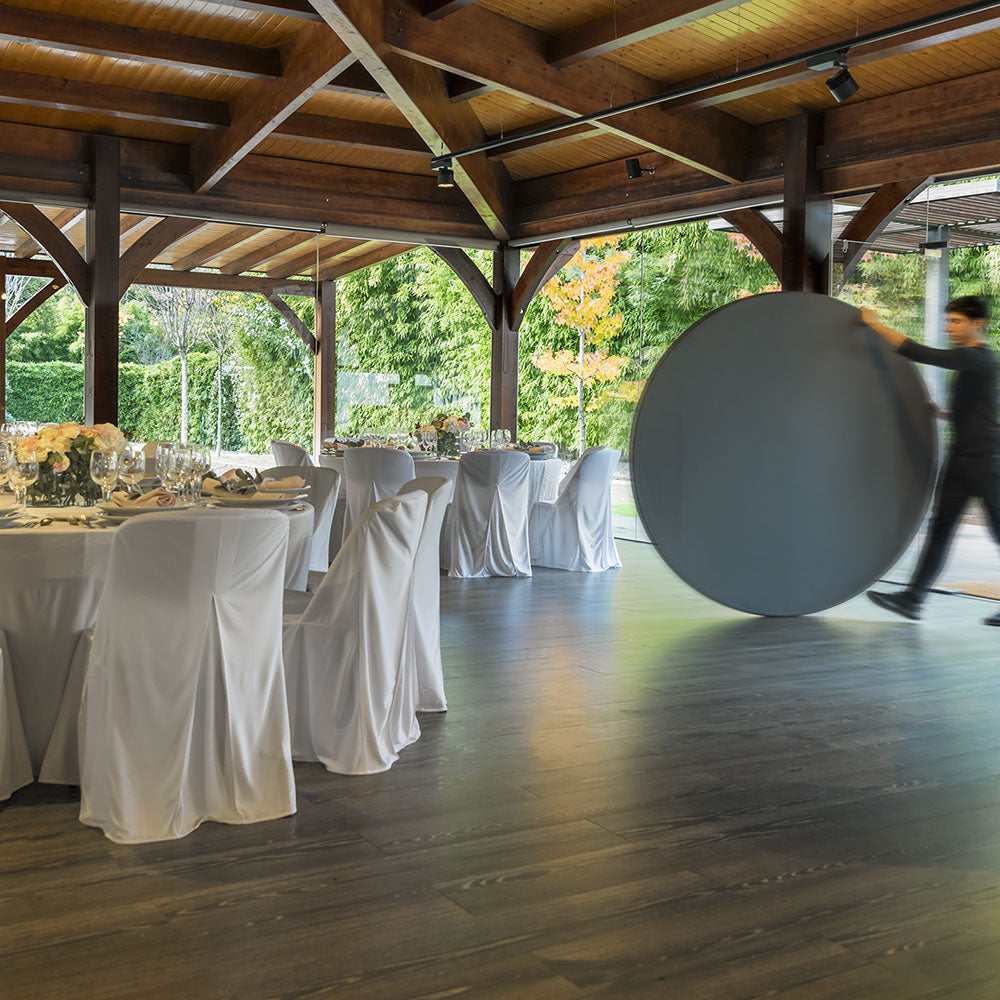 Zown 5ft Round Plastic Folding Table Bundle - 14 Tables & Trolley - Pl ...