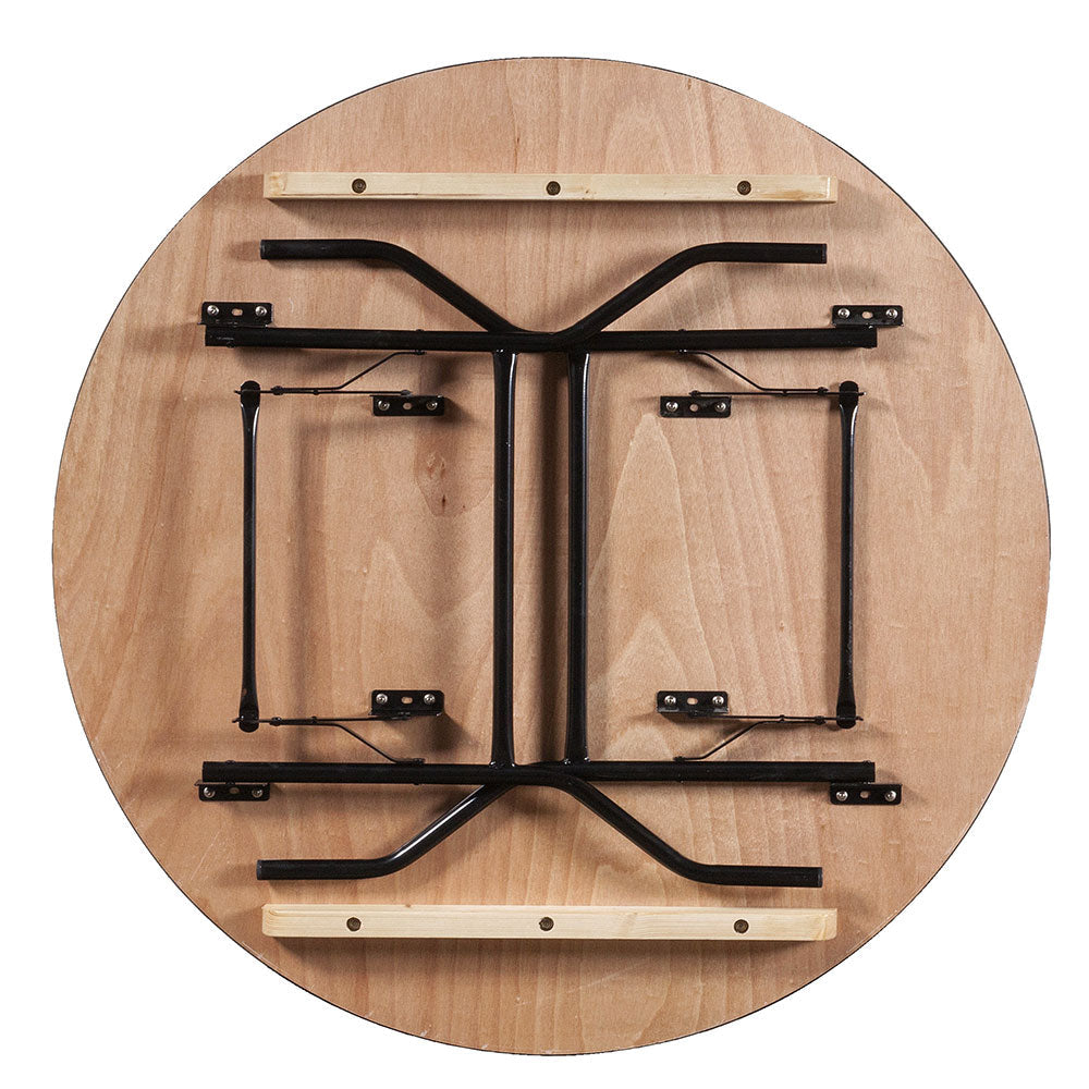 4ft Round Wooden Folding Table Bundle - 7 Tables & Trolley (1220mm) – Mogo Direct