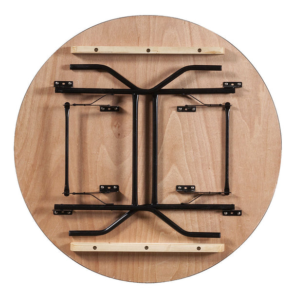 4ft Round Wooden Folding Table Bundle - 7 Tables & Trolley (1220mm ...