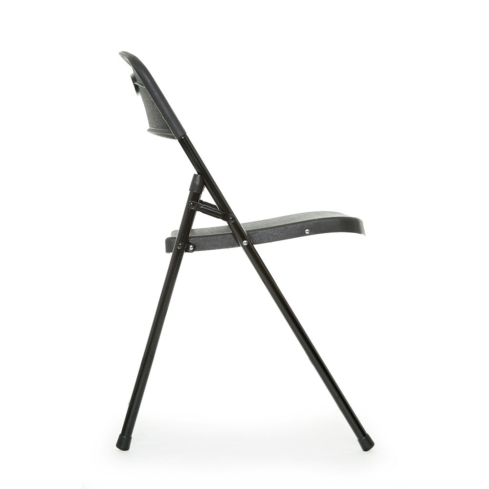 Smart Plastic Folding Chair - Black Shell Black Frame – Mogo Direct