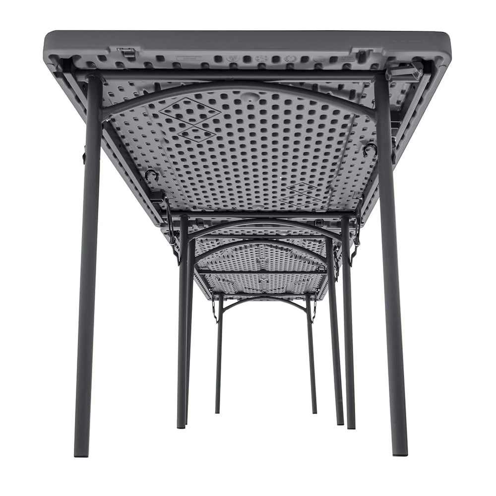 Zown Plastic Folding Table Bundle - 10 Tables & Upright Trolley - 5ft ...