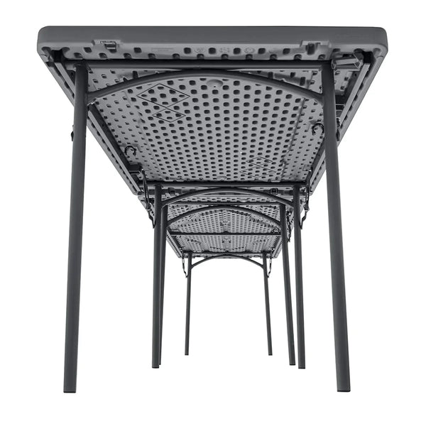 Zown Plastic Folding Table Bundle - 10 Tables & Trolley - 6ft x 2ft 6i ...